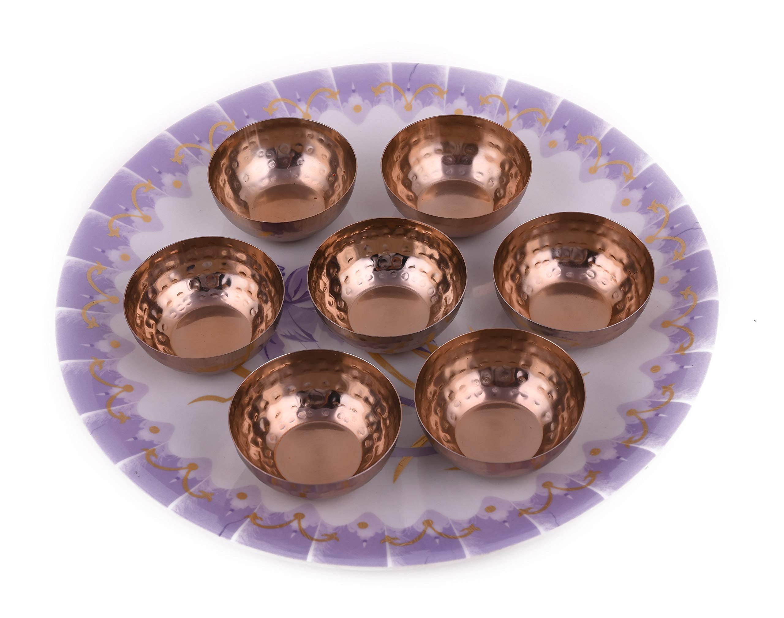 elite DECORIO Copper Engraved Set of 7 Offering Bowls Tibetan Buddhist Mini Offering Bowls Water Offering Bowls Supplies Offering Bowls for Yoga Meditation Altar Dia. 2.4 Inch, 1 Inch