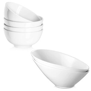 dowan 26oz salad bowls 2 pack + 22oz white cereal bowls set of 4