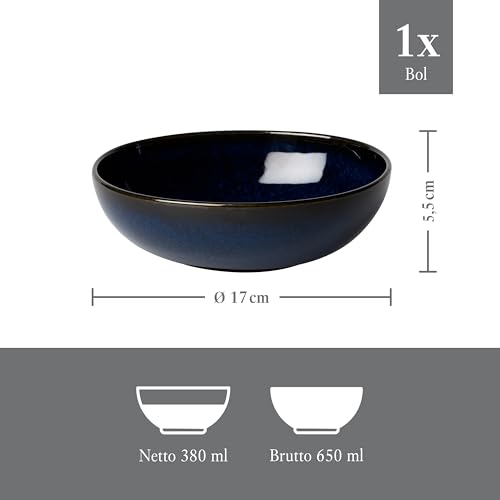 Villeroy & Boch Lave Bleu Bowl, 6.5x2 in, Blue