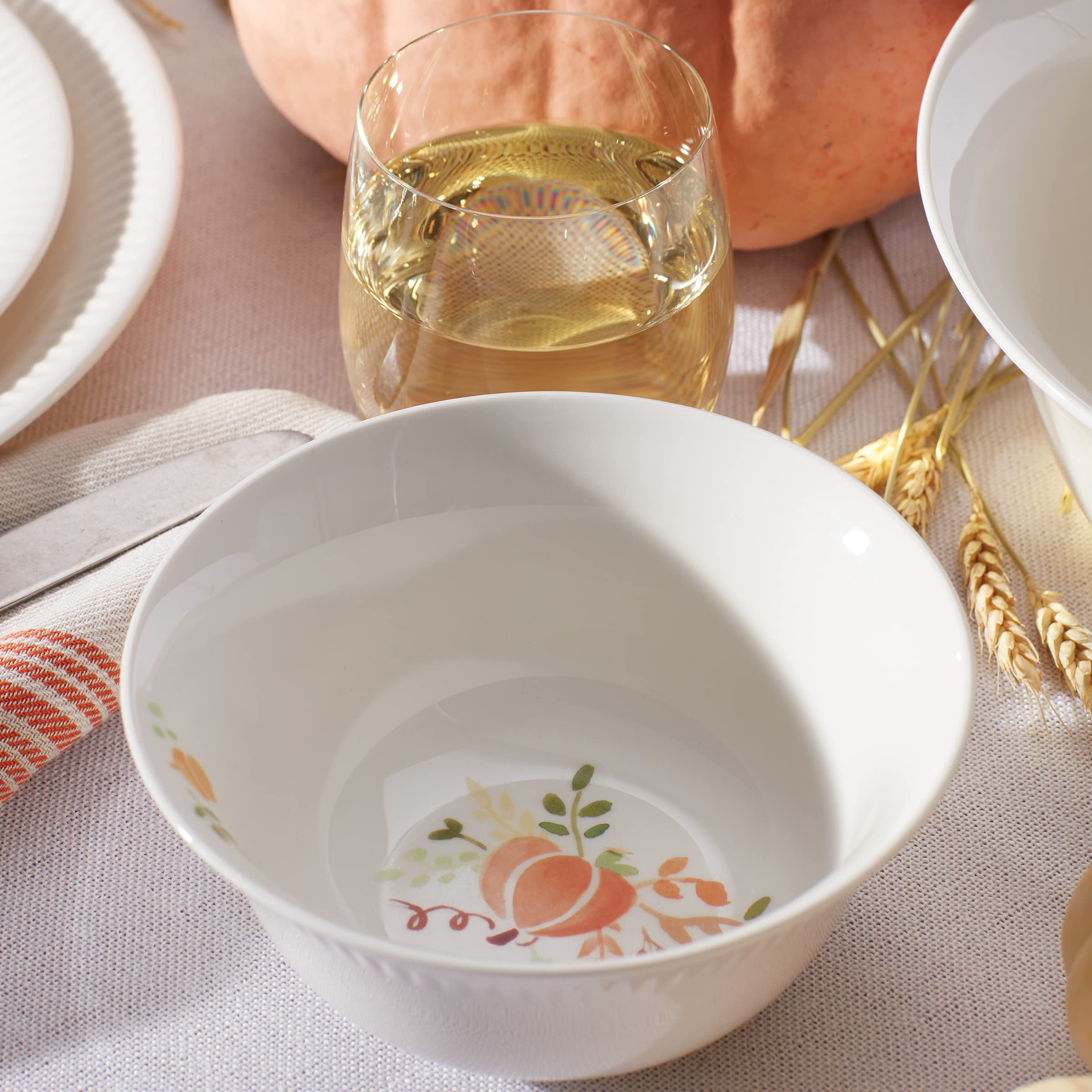 Lenox Porcelain 893728 Profile Harvest All-Purpose Bowl Set, 3.2, White, 4-Piece