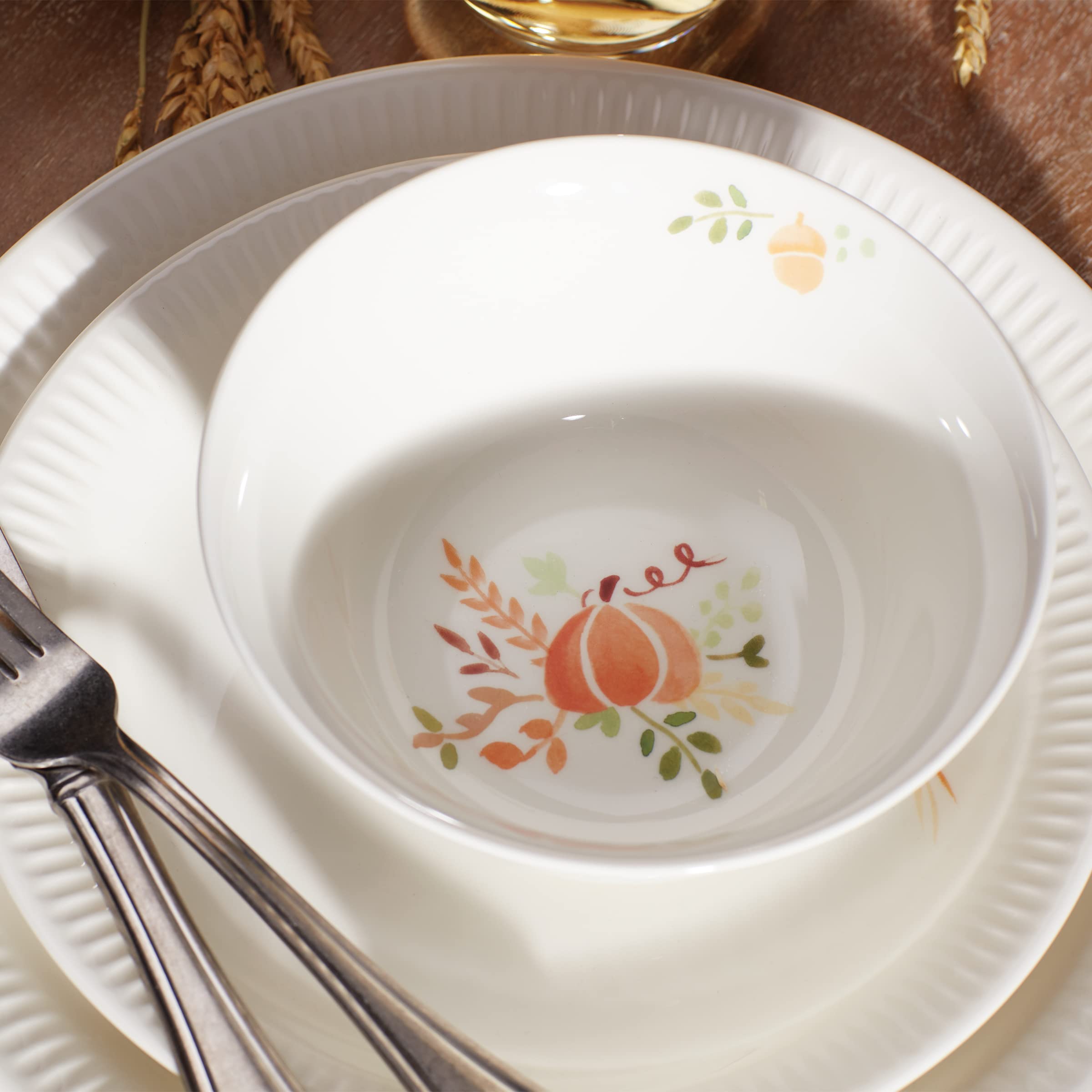 Lenox Porcelain 893728 Profile Harvest All-Purpose Bowl Set, 3.2, White, 4-Piece