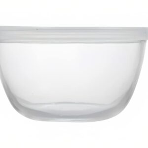 ACHED 5-inch Clear Glass Bowls with Plastic Lid, Perfect for preparing ingredients, serving desserts, dips, soups, salads, cereal, candy dishes, and nut bowls - Set of 6