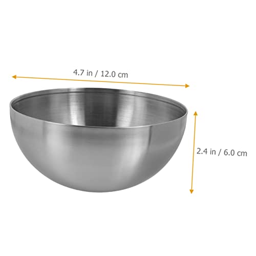 BESTonZON 4pcs Serving Nesting Steel Stainless Bowls Metal Soup Cream Multi-function Silver Snacks Rice Mixing Korean Baking Cm Saucers Individual Household Convenient Bowl Bibimbap Salad