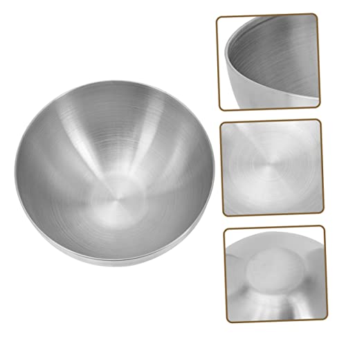 BESTonZON 4pcs Serving Nesting Steel Stainless Bowls Metal Soup Cream Multi-function Silver Snacks Rice Mixing Korean Baking Cm Saucers Individual Household Convenient Bowl Bibimbap Salad