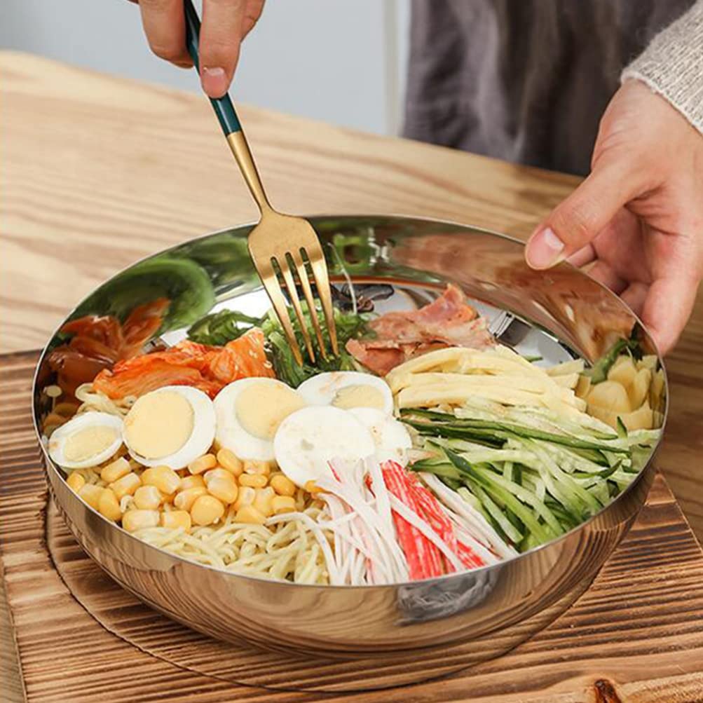 CALLARON Ramen Bowl Japanese Rice Bowls Stainless Steel Serving Bowl Korean Bibimbap Bowl Metal Rice Cereal Bowl Nesting Bowl for Soup Rice Ice Cream Snacks Cereal Stainless Mixing Bowls Cat Bowls