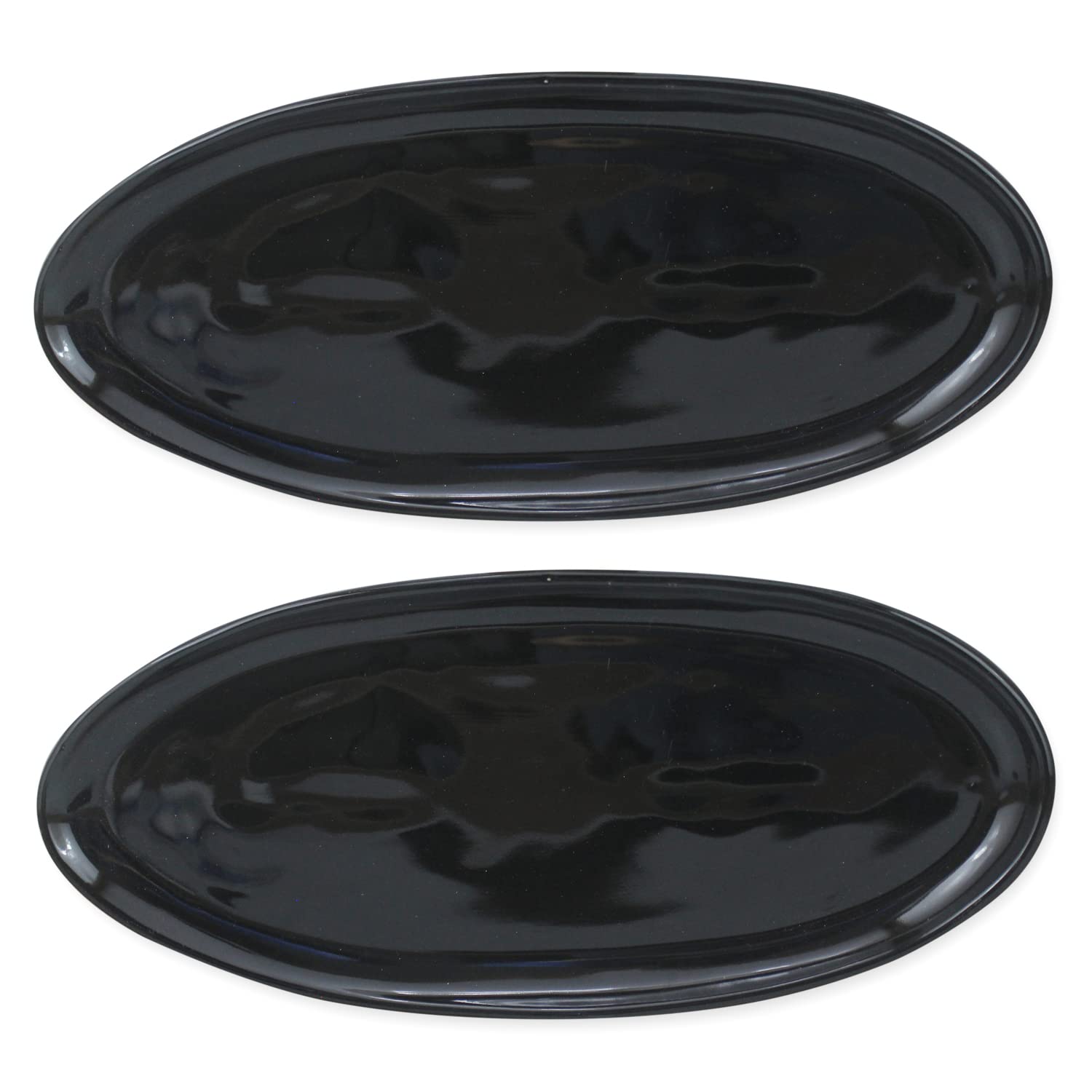 roro Handmade Ceramic Stoneware 11-Inch Glossy Black Oval Plate - for Serving Salads, Charcuterie, Bruschetta, Appetizers & Gourmet Dishes