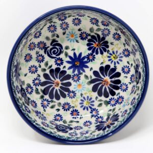 Polish Pottery Bowl 6 Inch From Zaklady Ceramiczne Boleslawiec #833/1-du126 Pattern, Height: 2.5" Diameter: 6"