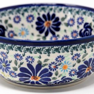 Polish Pottery Bowl 6 Inch From Zaklady Ceramiczne Boleslawiec #833/1-du126 Pattern, Height: 2.5" Diameter: 6"