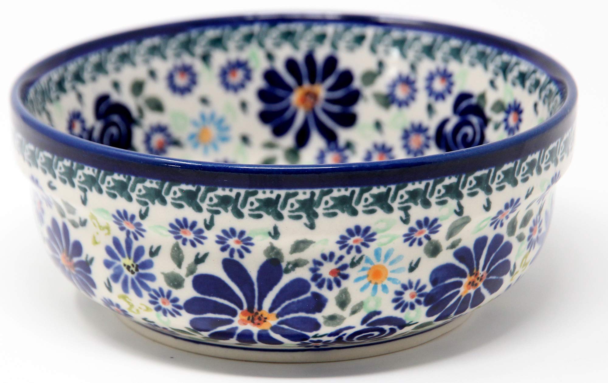 Polish Pottery Bowl 6 Inch From Zaklady Ceramiczne Boleslawiec #833/1-du126 Pattern, Height: 2.5" Diameter: 6"