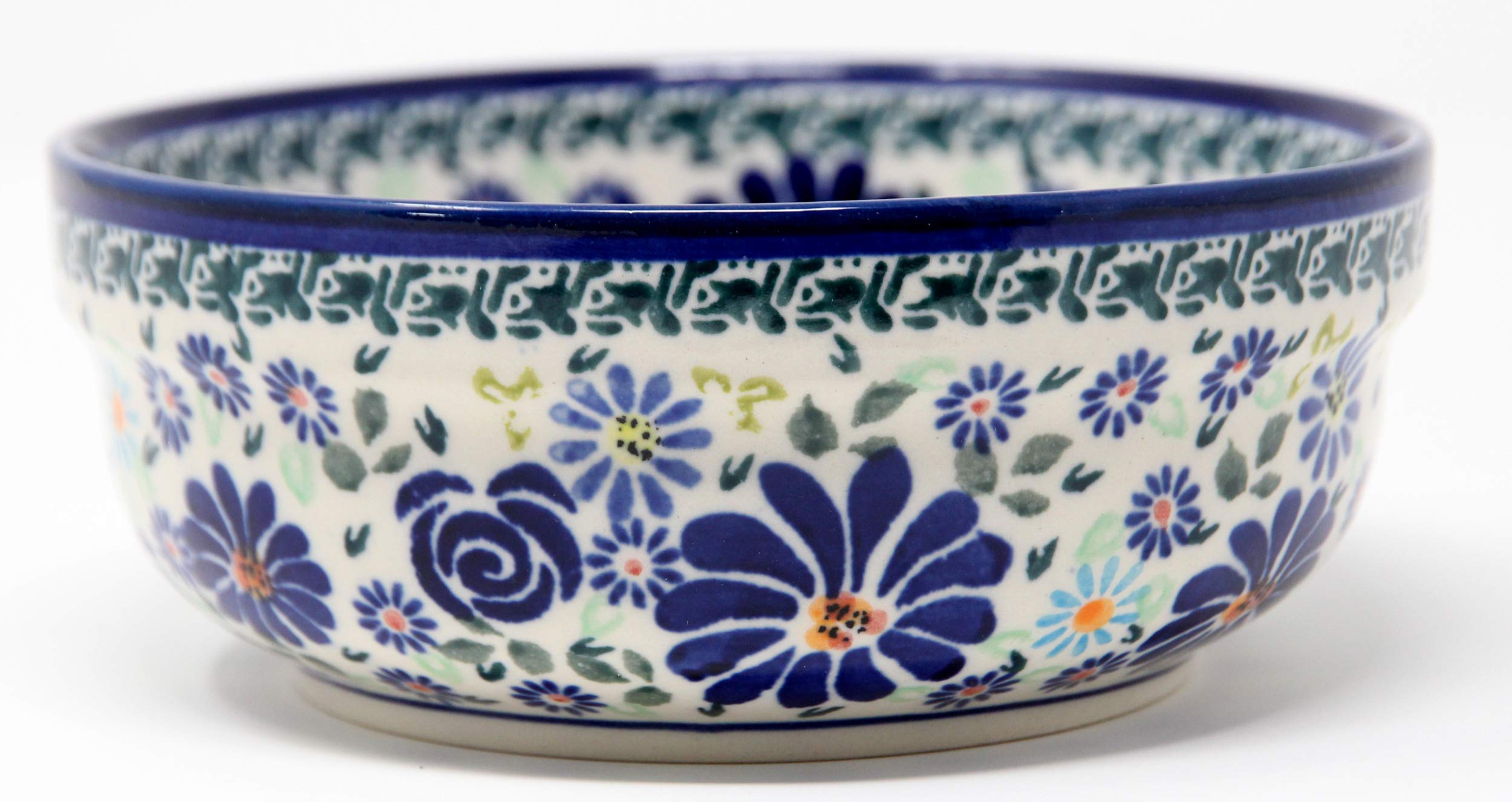 Polish Pottery Bowl 6 Inch From Zaklady Ceramiczne Boleslawiec #833/1-du126 Pattern, Height: 2.5" Diameter: 6"