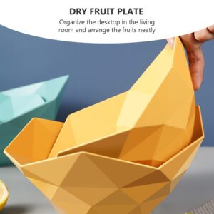 BESTonZON Modern Fruit Basket, European Fruit Bowl, Irregular Fruit Salad Plate Vegetable Snacks Serving Tray Candy Dessert Display Dish for Counters, Kitchen, Countertop, Home Decor, Yellow