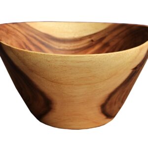 Kasih Co-op Large Suar Wood Salad Bowl Made of One Solid Wood 12" x 10" x 7"