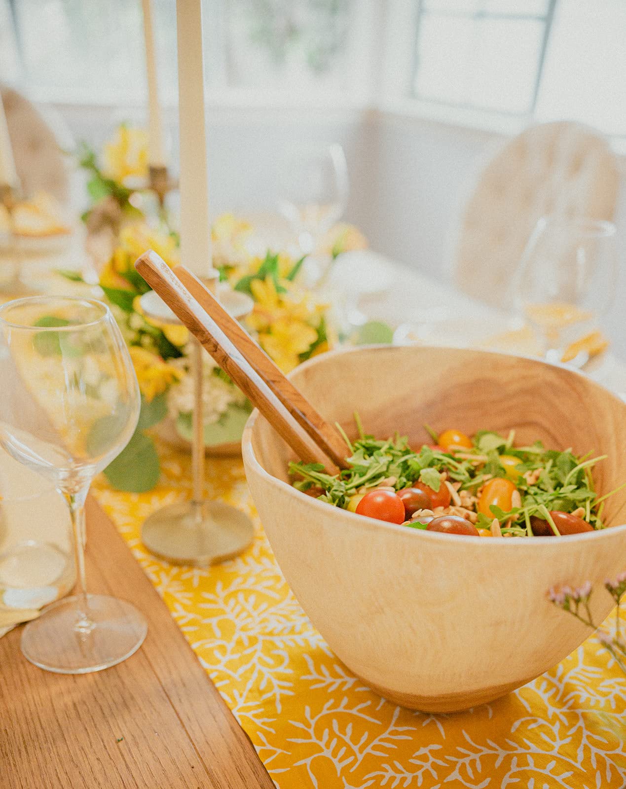 Kasih Co-op Large Suar Wood Salad Bowl Made of One Solid Wood 12" x 10" x 7"