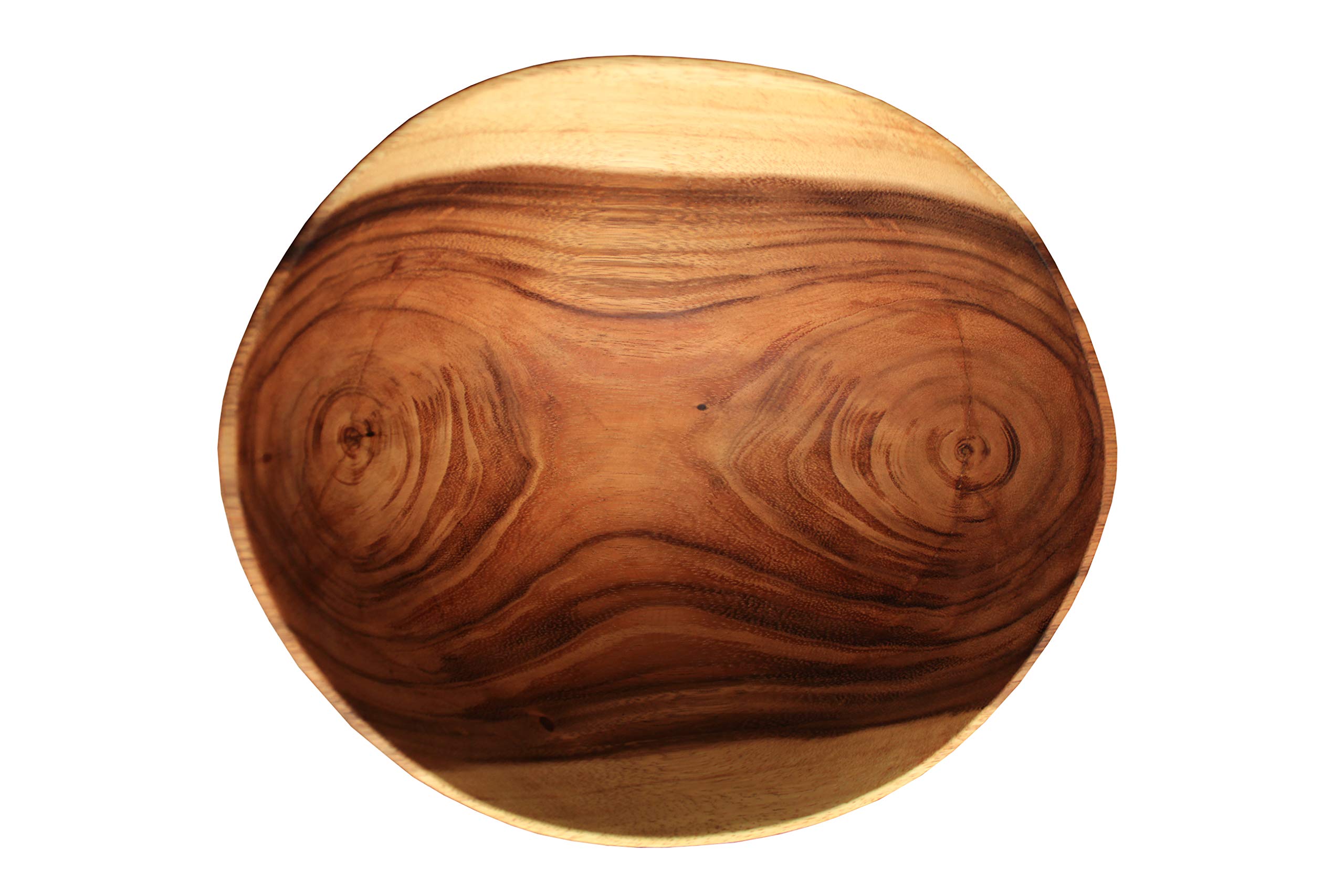 Kasih Co-op Large Suar Wood Salad Bowl Made of One Solid Wood 12" x 10" x 7"