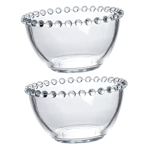 Luxshiny Clear Glass Bowl Clear Glass Bowls Japanese Decor Mixing Bowls Glass 2pcs Trifle Bowl Trifle Cup Small Glass Bowl Fruit Bowl for Restaurant Clear Yogurt Bowl Multi-use Salad Bowl