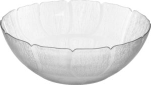 carlisle foodservice products petal mist reusable plastic bowl, 18 inch diameter for catering, buffets, restaurants, polycarbonate (pc), 17.2 quarts, clear, (pack of 4)