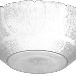 Carlisle FoodService Products Petal Mist Reusable Plastic Bowl, 18 Inch Diameter for Catering, Buffets, Restaurants, Polycarbonate (Pc), 17.2 Quarts, Clear, (Pack of 4)