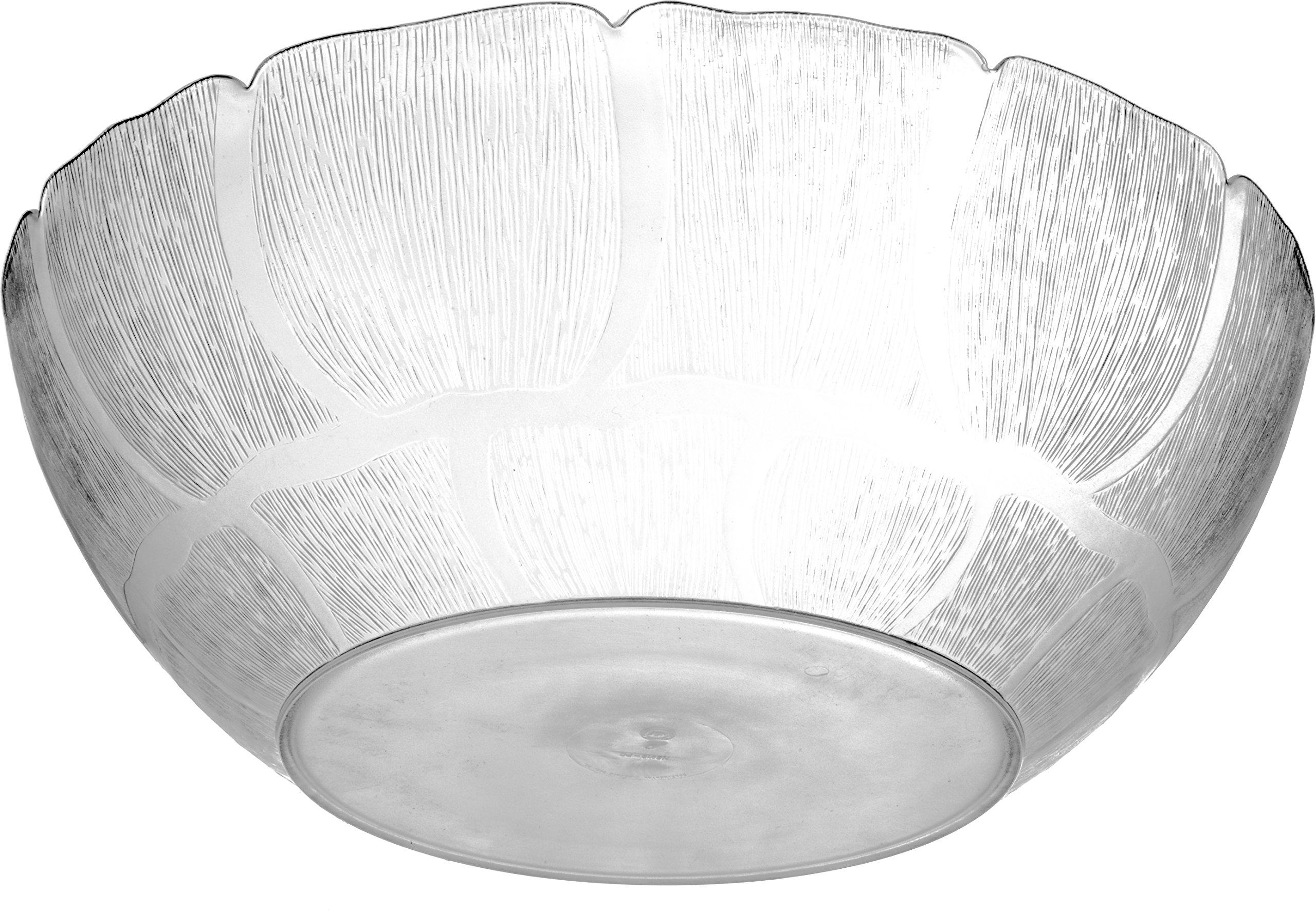 Carlisle FoodService Products Petal Mist Reusable Plastic Bowl, 18 Inch Diameter for Catering, Buffets, Restaurants, Polycarbonate (Pc), 17.2 Quarts, Clear, (Pack of 4)