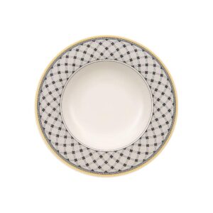 villeroy & boch audun promenade rim soup, 9.5 in, white/gray/yellow