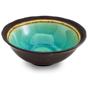 happy sales hsxlp-cdtq8, japanese xl 47 fl oz bowl 8.5" d, multi purpose bowl ramen bowl udon soba tempura noodle pho donburi rice tayo bowl, caldera turquoise