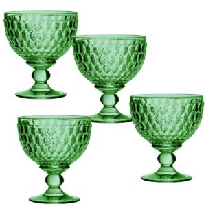 villeroy & boch boston colored champagne/dessert bowl, green, set of 4, 13.25oz