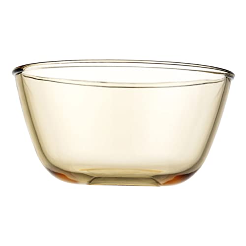 Asakkura 1pc Amber Salad Bowl Glass Fruit Bowl Glass Cereal Bowls Dessert Cups Glass Transparent Salad Bowl Glass Serving Bowl Deep Serving Bowl Microwave Bowl Multipurpose Glassware Khaki