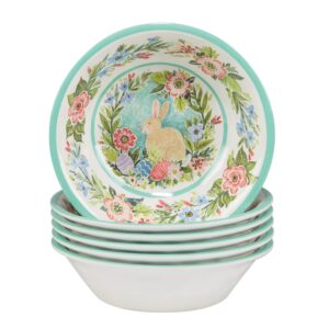 certified international joy of easter 22 oz. melamine all purpose bowls, set of 6, multicolor