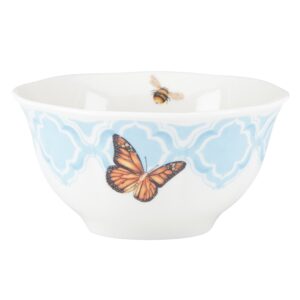 lenox butterfly meadow trellis rice bowl, blue