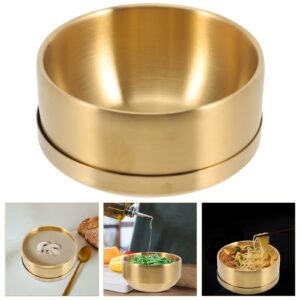 LUOZZY Stainless Steel Bowl Set Korean Rice Bowl Small Metal Mixing Bowls Unbreakable Dinner Bowl for Ice Cream, Cereal, Rice, Snack, Gold