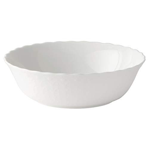 Narumi 9968-1658P Salad Bowl, Silky White, 6.3 inches (16 cm), White, Cute, Relief, Cereal Bowl, Soup, Microwave Warm, Dishwasher Safe