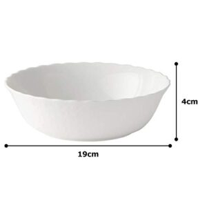 Narumi 9968-1658P Salad Bowl, Silky White, 6.3 inches (16 cm), White, Cute, Relief, Cereal Bowl, Soup, Microwave Warm, Dishwasher Safe