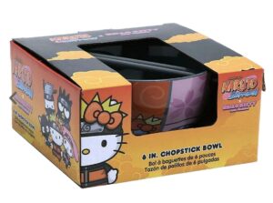 naruto shippuden x hello kitty and friends ramen bowl with chopsticks