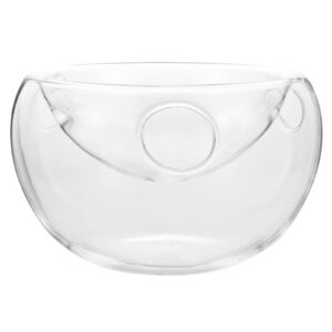 yardwe glass salad bowl set w/ ice chiller base cold serving dish set w/ ice chamber dry ice chilled serving bowl double salad bowlchilled pasta fruit salad ( 10x10x6cm ) (o98vt2316439gkbalj)