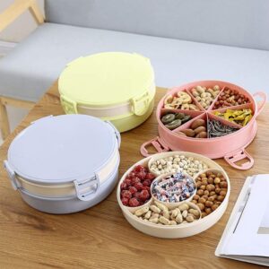 DOITOOL Box Lunch Organizer Dish Multi-deck Candy Dish Divided Snack Plate Rotating Dried Fruit Plate Dessert Appetizer Holder Food Storage Plate Serving Plate Fruit Bowl To Rotate Nut