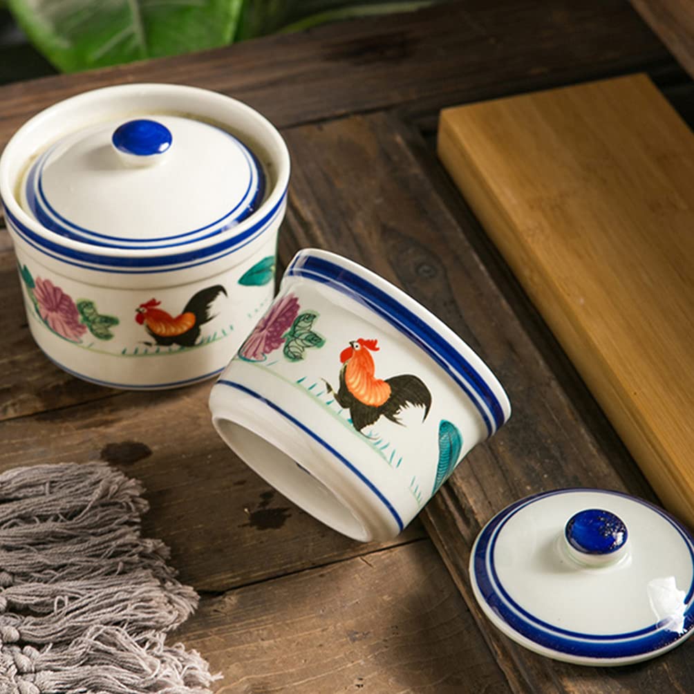 Hemoton Rice Cooker Small 1pc Ceramic Cock Tureen Ceramics Food Container Clay Baking Pots