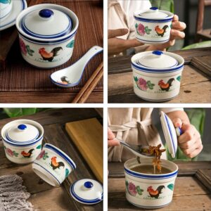 Hemoton Rice Cooker Small 1pc Ceramic Cock Tureen Ceramics Food Container Clay Baking Pots