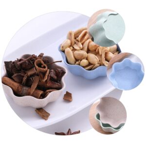 Hemoton 16pcs Nuts Bbq Cream Dishes Wheat Mini Server Side Kitchen Food Ramekin Seasoning Flower Serving Restaurant Dessert Straw Sauce Soy Colors Dry Mixed Color Appetizer Bowl Stalk for