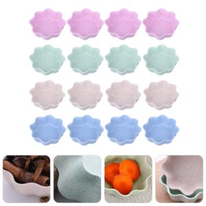 Hemoton 16pcs Nuts Bbq Cream Dishes Wheat Mini Server Side Kitchen Food Ramekin Seasoning Flower Serving Restaurant Dessert Straw Sauce Soy Colors Dry Mixed Color Appetizer Bowl Stalk for