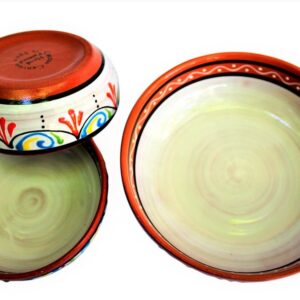 Canyon Cactus Ceramics Spanish Terracotta Set Of 3 Small Dipping Bowls, White