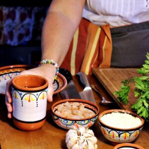 Canyon Cactus Ceramics Spanish Terracotta Set Of 3 Small Dipping Bowls, White