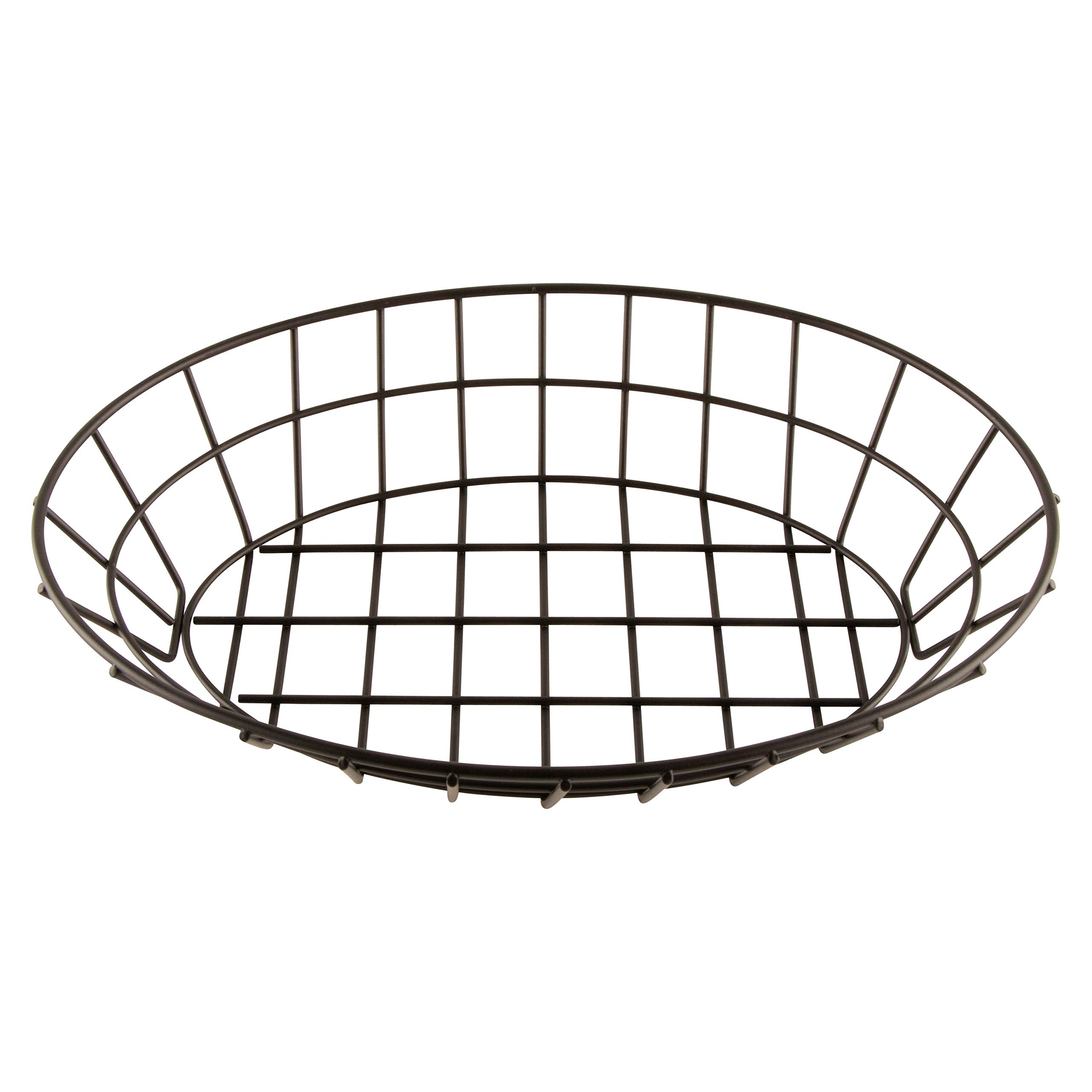 G.E.T. 4-30188 12" x 8.25" Black Oval Grid Basket, Clipper Mill (Qty,1)