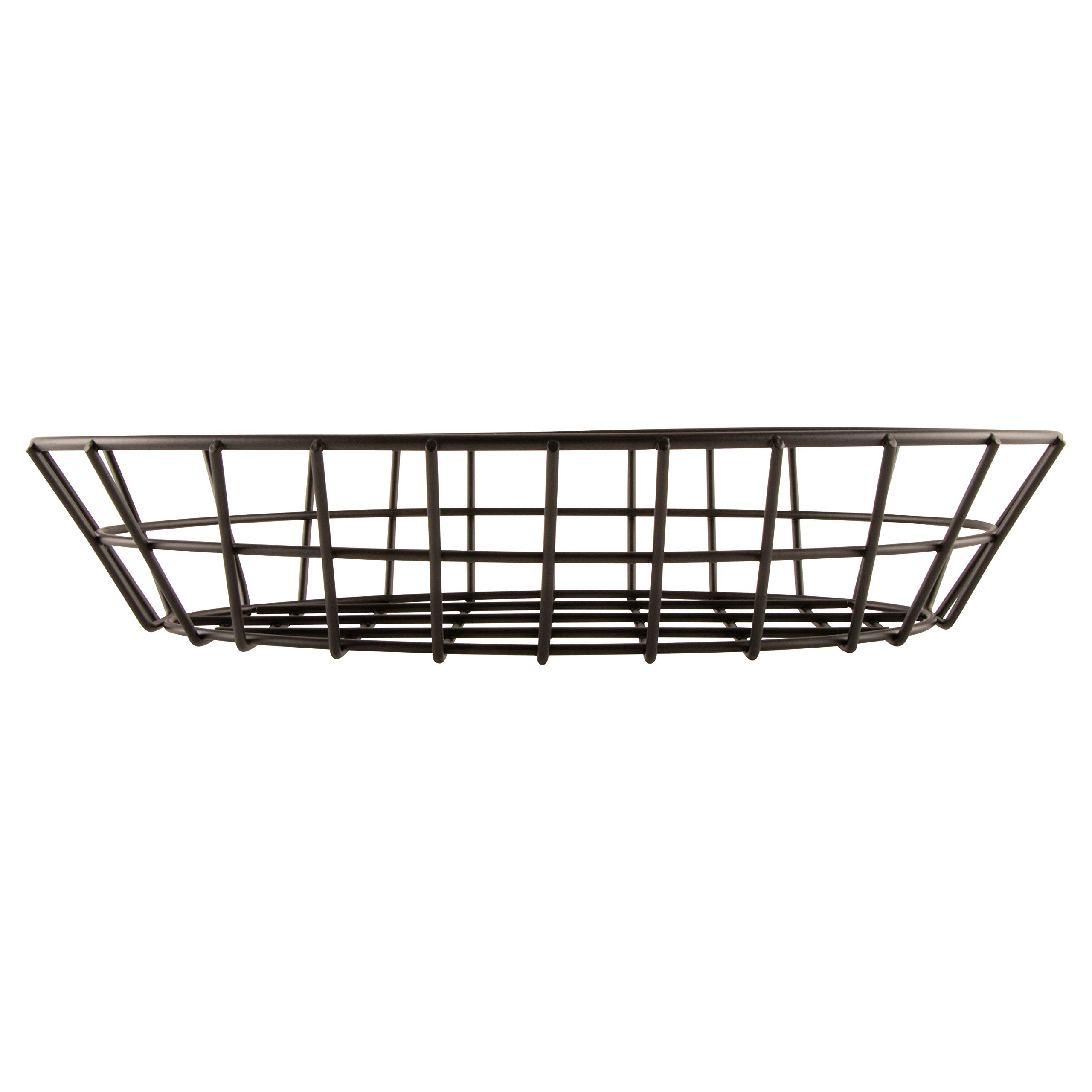 G.E.T. 4-30188 12" x 8.25" Black Oval Grid Basket, Clipper Mill (Qty,1)