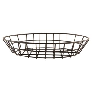 G.E.T. 4-30188 12" x 8.25" Black Oval Grid Basket, Clipper Mill (Qty,1)