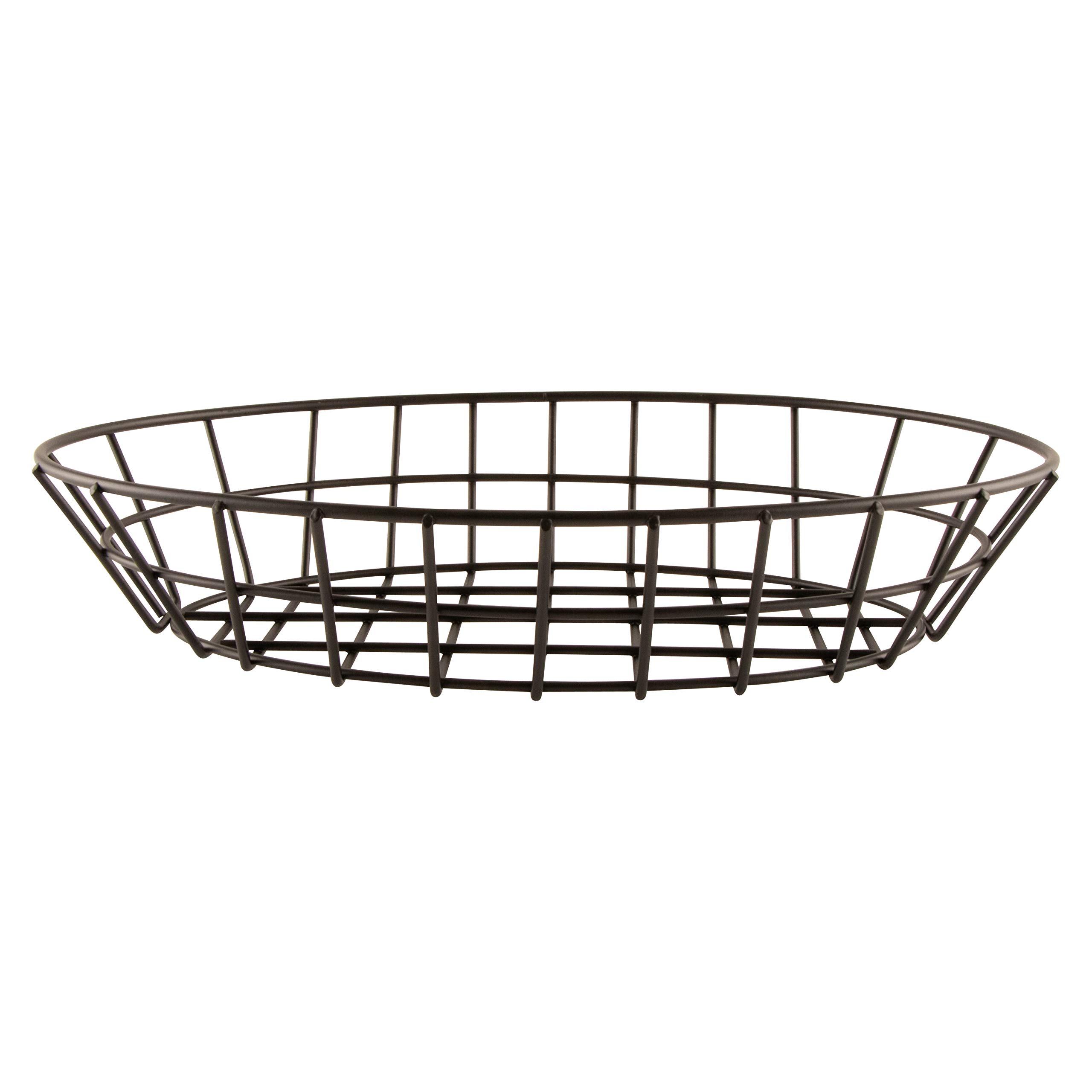 G.E.T. 4-30188 12" x 8.25" Black Oval Grid Basket, Clipper Mill (Qty,1)