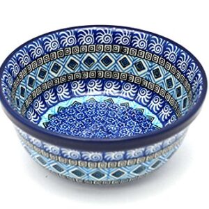 Polish Pottery Bowl - Salad - Aztec Sky