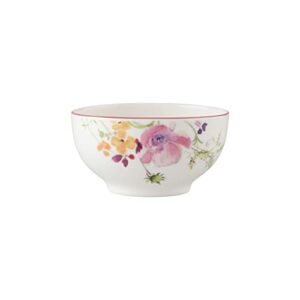 villeroy & boch mariefleur basic french rice bowl, 25 oz, premium porcelain, white/multicolored