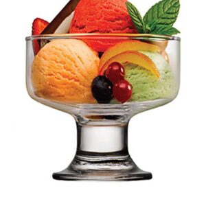 250ml/ 8.8 oz Dessert Bowl Crystal Glass Sundae Ice Cream Bowl Clear Glass Fruit Parfait Cup Mini Footed Dessert Cups for Ices Pudding Fruit Snack Cereal Nuts Cocktail Drinks Party, Dishwasher Safe