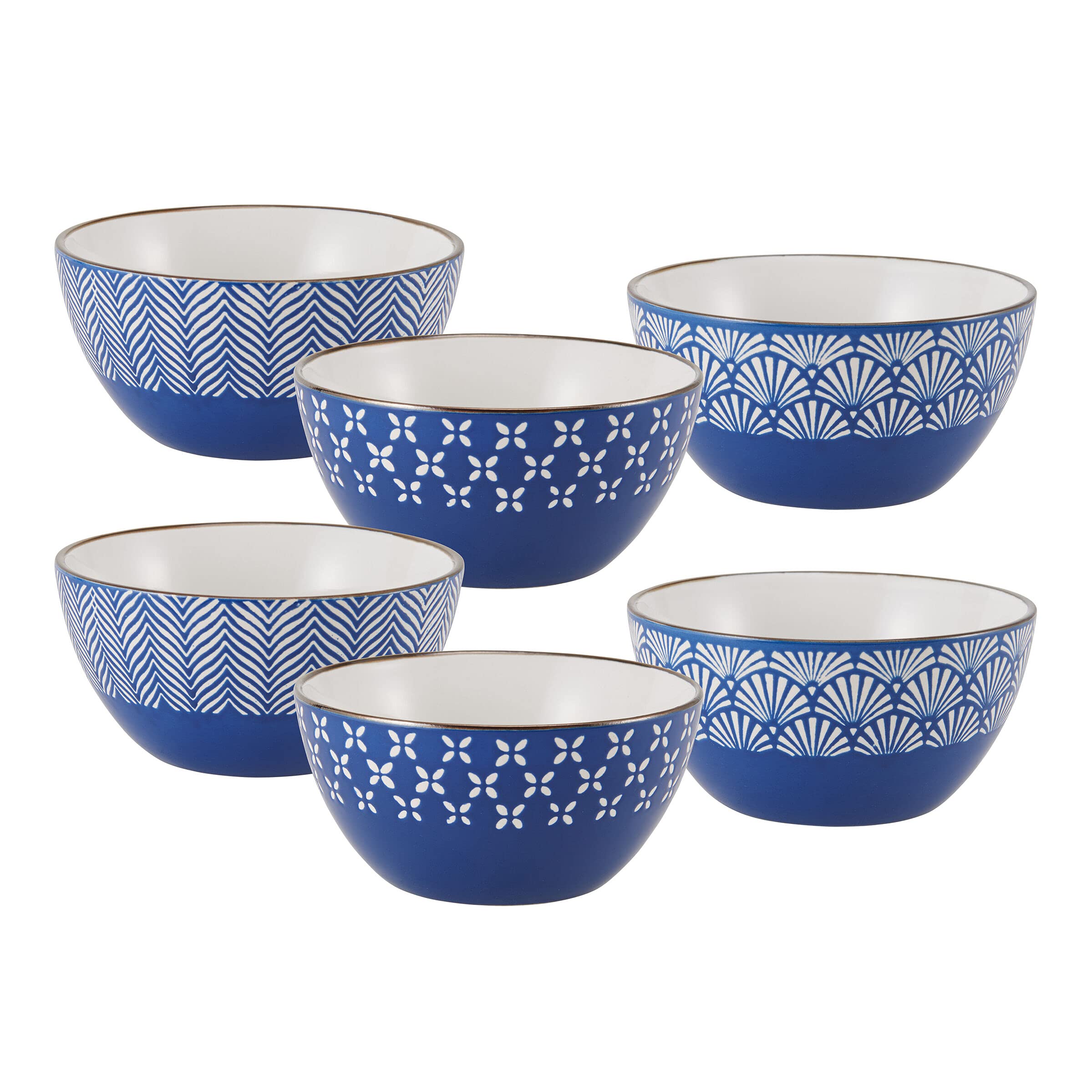 Pfaltzgraff Soup Ceral Bowls, Set Of 6, 25-Ounce, Navy