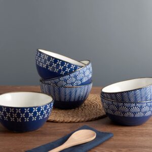 Pfaltzgraff Soup Ceral Bowls, Set Of 6, 25-Ounce, Navy