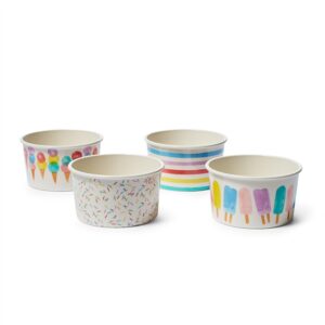 sur la table melamine ice cream bowls, set of 4, multi